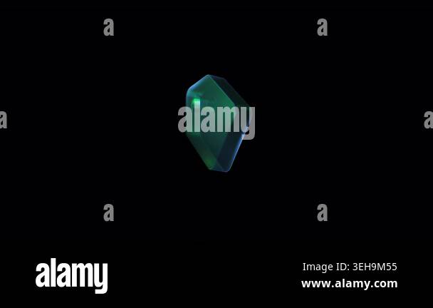 Single transparent green price tag icon rotating in a seamless motion ...