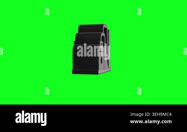 Animated oil refinery icon rotating on a green screen. Symbol of ...