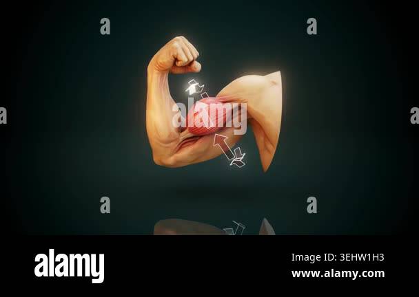 Conceptual 3D animation of contracting biceps motion design Stock Video ...