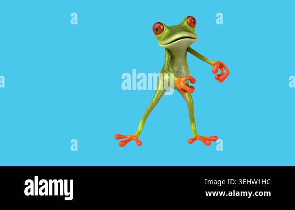 Fun 3D cartoon frog dancing Stock Video Footage - Alamy