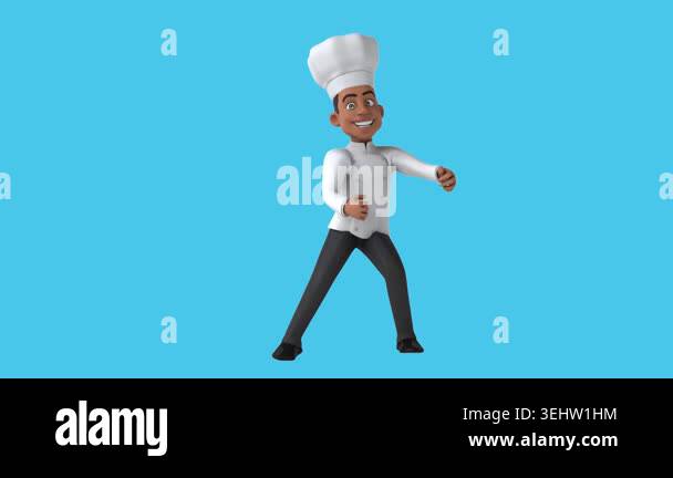 Fun 3D cartoon chef dancing Stock Video Footage - Alamy
