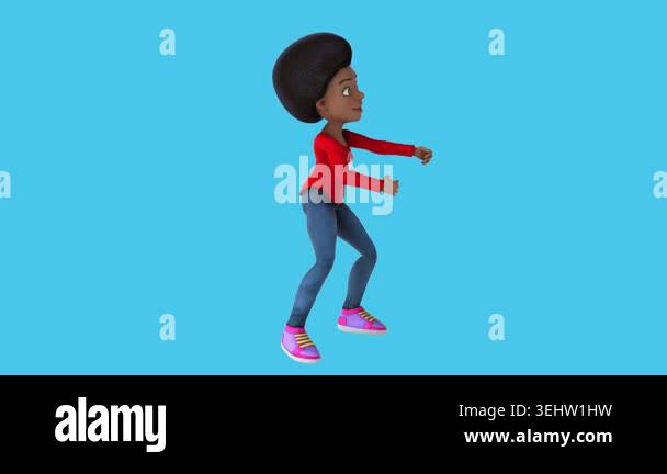 Fun 3D cartoon girl dancing Stock Video Footage - Alamy