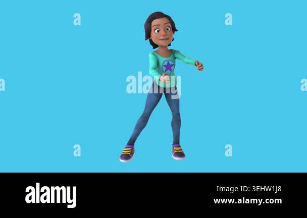 Fun 3D cartoon girl dancing Stock Video Footage - Alamy