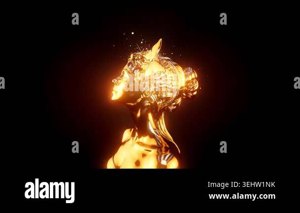 Conceptual 3D of a happy woman with visible brain, happiness molecules ...