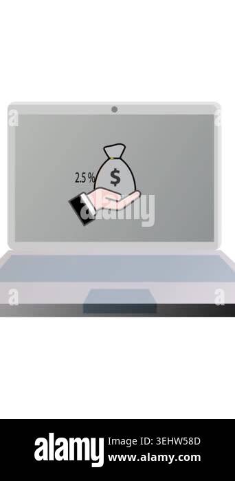 Motion graphic illustration of digital Zakat payment featuring a laptop ...