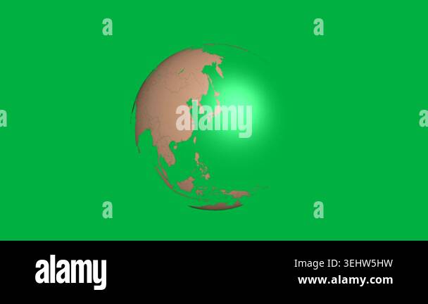3d transparent planet earth globe rotation animation on green screen ...