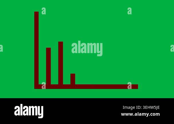 Business growth graph animation with rising trend on green screen ...
