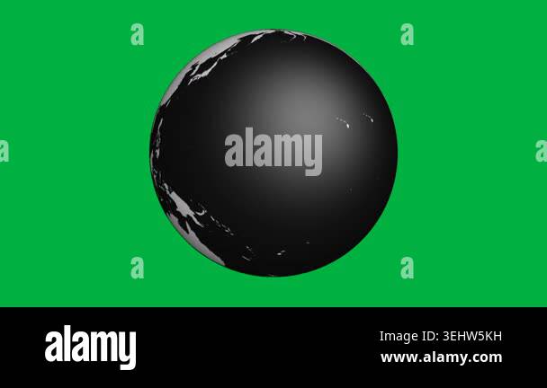 green screen rotating globe black and white animation. chroma key ...