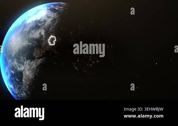 Glowing outline of the Germany on planet Earth in space Stock Video ...