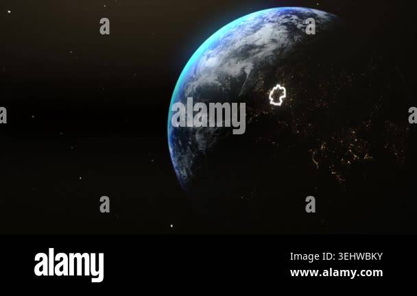 Glowing outline of the Germany on planet Earth in space Stock Video ...