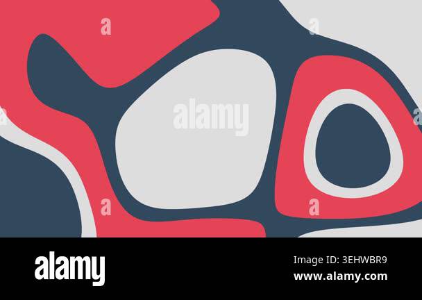 Abstract design featuring organic shapes with red, gray, and navy blue ...