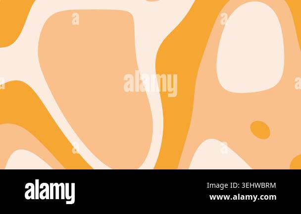 Abstract design with wavy shapes in orange, cream, and peach colors on ...