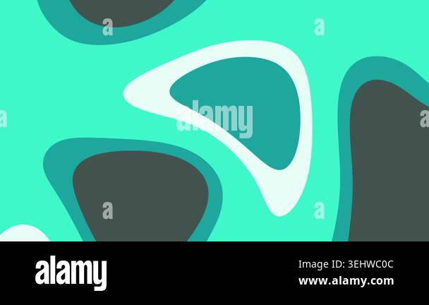 Abstract shapes with turquoise background and green, grey, and white ...