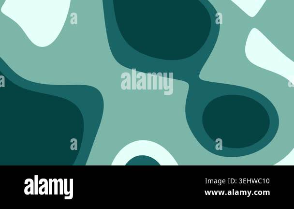 Abstract design with organic shapes in shades of green and blue on a ...