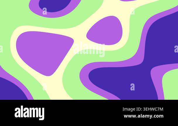 Abstract illustration featuring flowing shapes in purple, green, and ...
