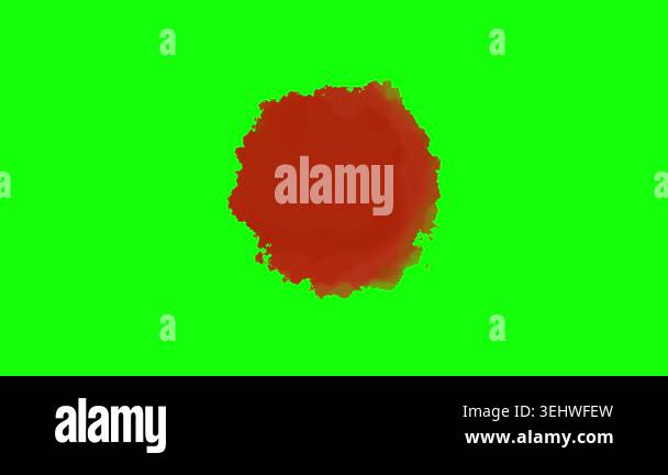 Expanding circular colored stain, digital animation of an irregular ...