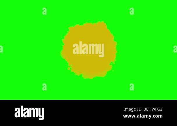 Expanding circular colored stain, digital animation of an irregular ...