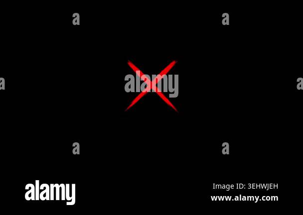 Animated red 'x' mark and green check mark made with brush strokes on ...