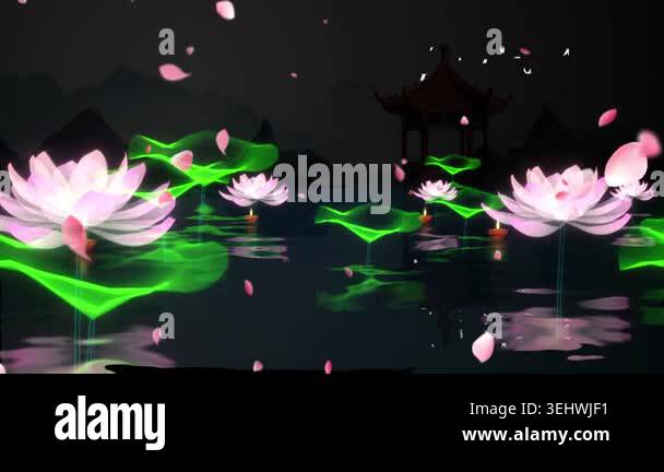 Aesthetic lotus atmosphere with dreamy light and shadow background ...