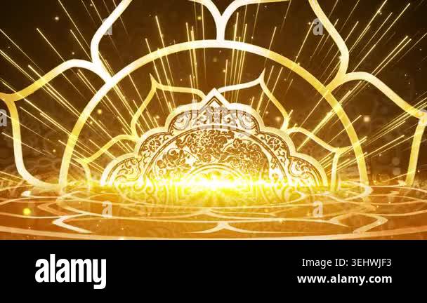 Golden Mandala dynamic video, suitable for meditation, yoga, religious ...