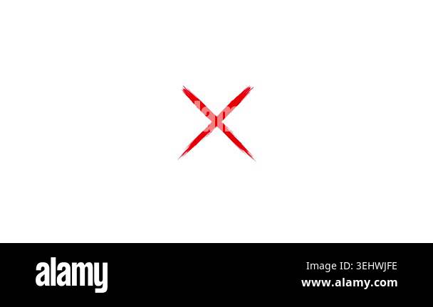 Bold red 'x' mark and green check mark created with rough brush strokes ...