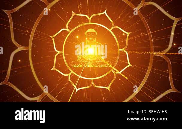 Golden Mandala dynamic video, suitable for meditation, yoga, religious ...