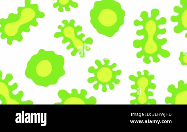Seamless style background of bright lime green bacteria cells for ...