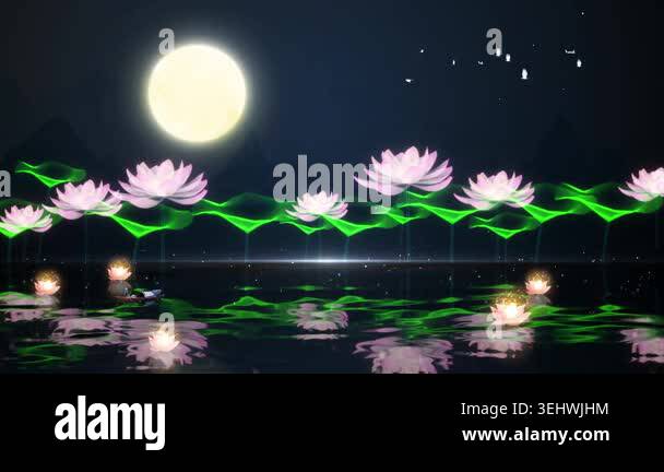 Aesthetic lotus atmosphere with dreamy light and shadow background ...