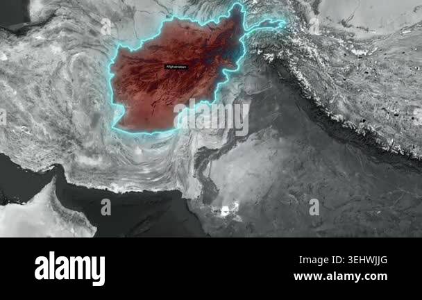 Durand Line Map Animation Showing Afghanistan and Pakistan Border with ...