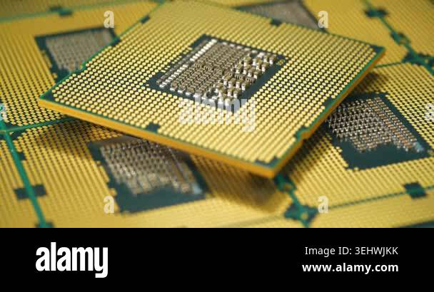 CPU close up emphasizing organized pin structure for efficient ...