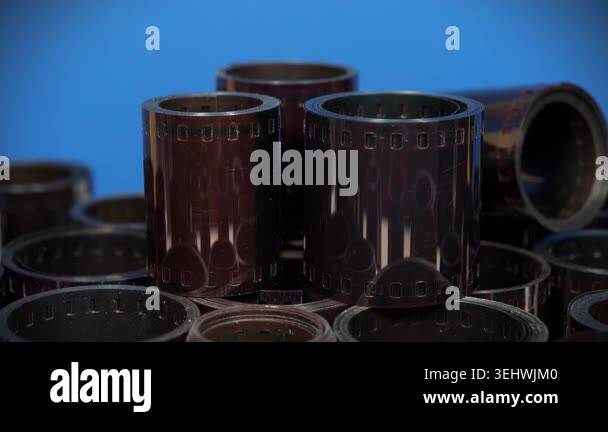 Old photographic films. Old camera film for retro photo shoots. Vintage ...