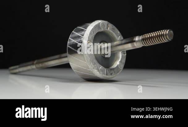 Metal armature or rotor of electric motor with long axis Stock Video ...