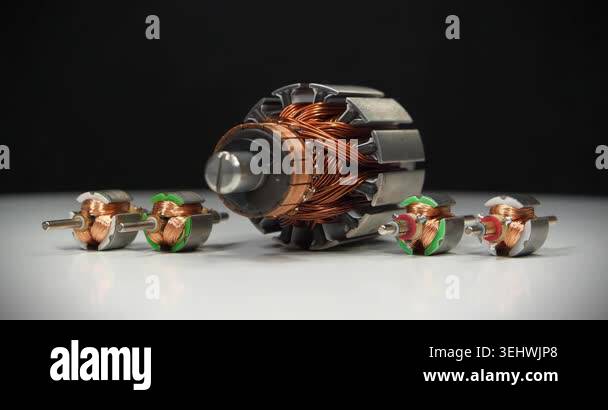 Large and small armatures or rotors of electric motors with copper ...