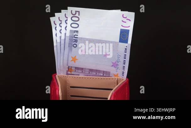 Two thousand Euros in four 500 euro banknotes. European money. Cash ...