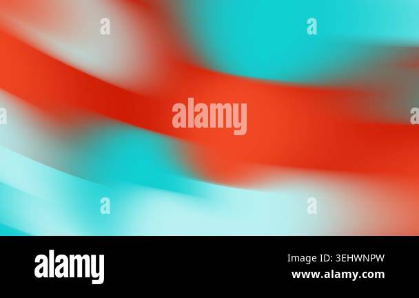 Abstract composition with blurred red and turquoise colors blending ...