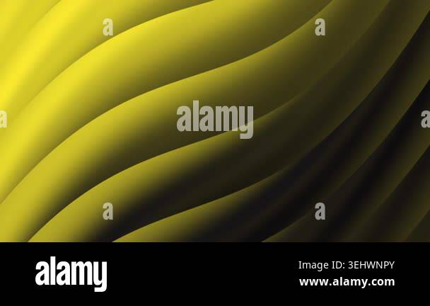 Curved yellow lines creating a smooth, wavy abstract background design ...