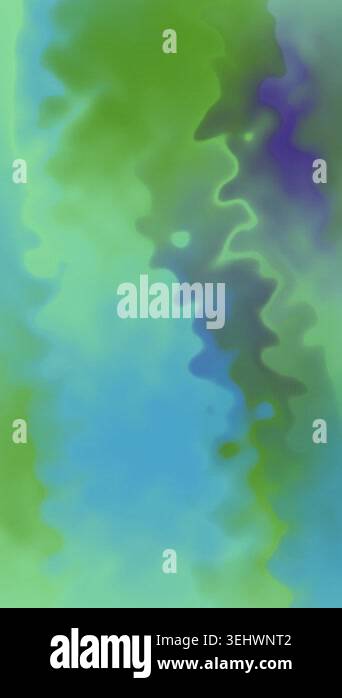 Abstract illustration with swirling colors of green and blue in a soft ...