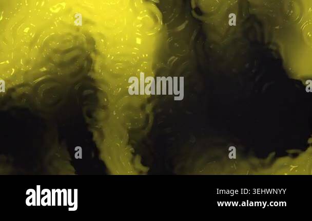 Abstract swirling yellow and black liquid textures creating a dynamic ...