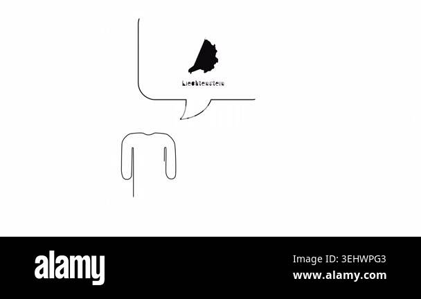 A simple line drawing of a person with a speech bubble containing the ...
