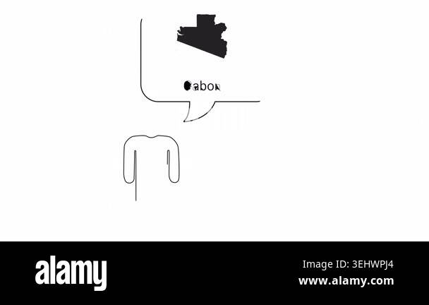 A simple line drawing of a person with a speech bubble containing the ...