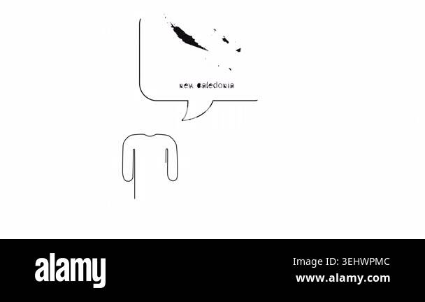 A simple line drawing of a person with a speech bubble above their head ...