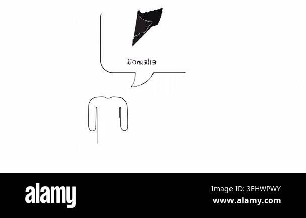 A minimalist line drawing shows a person with a thought bubble above ...
