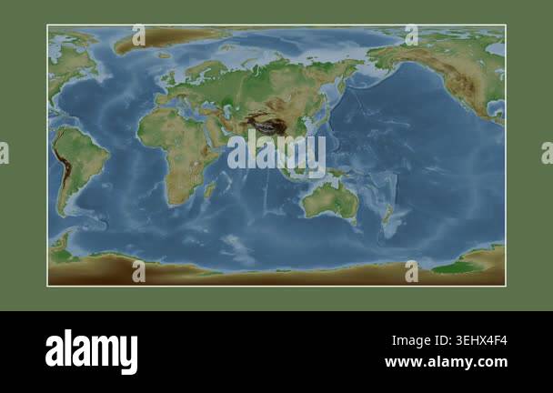 Andaman (Burma) Sea. Close-up on a pale colored elevation map in the ...