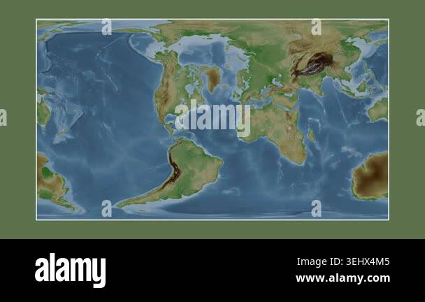 North Atlantic Ocean. Close-up on a pale colored elevation map in the ...