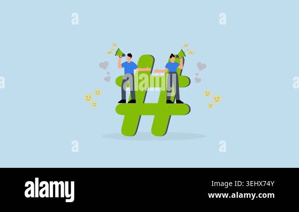 Social media marketing, 4k animation of marketing team announces ...