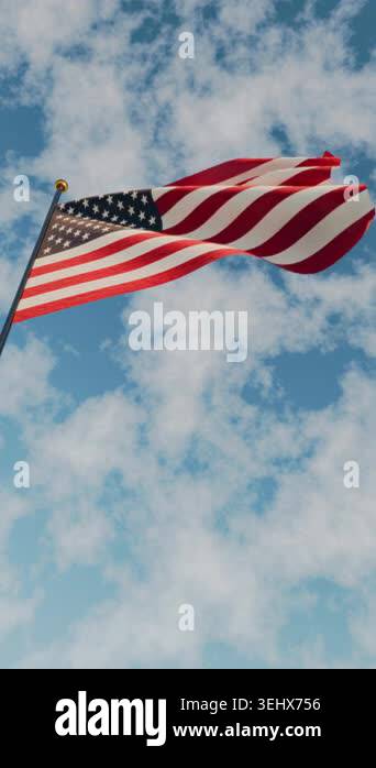 Energetic American flag waves on Thanksgiving Day Stock Video Footage ...
