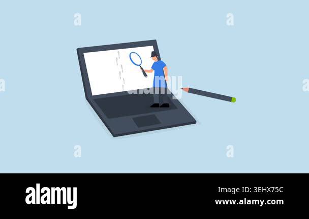 Website visitor tracking, 4k animation of Entrepreneur sleuth employing ...