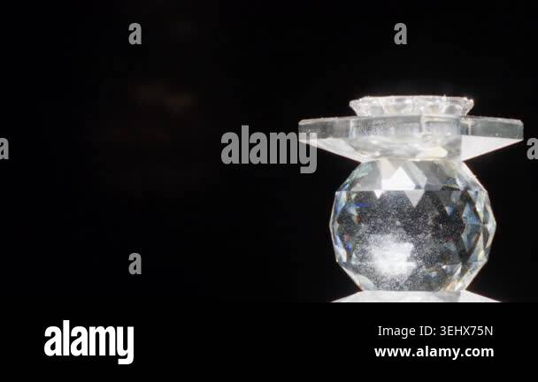 Rotating Prism Glass Jewel Turning On Right And Making Flashing Flares ...