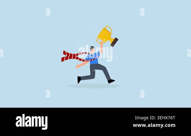 Success winning businessman, 4k animation of success businessman ...