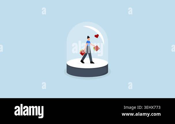 Customer retention and brand loyalty, 4k animation of female client ...